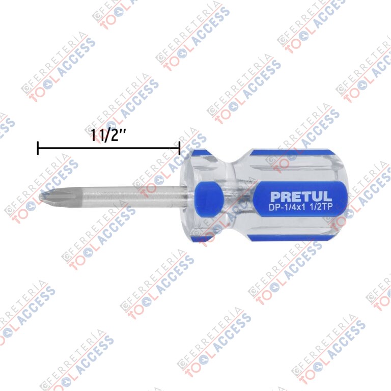 Desarmador de cruz 1/4 x 1-1/2″ mango de PVC, PRETUL – Ferreteria Tool ...